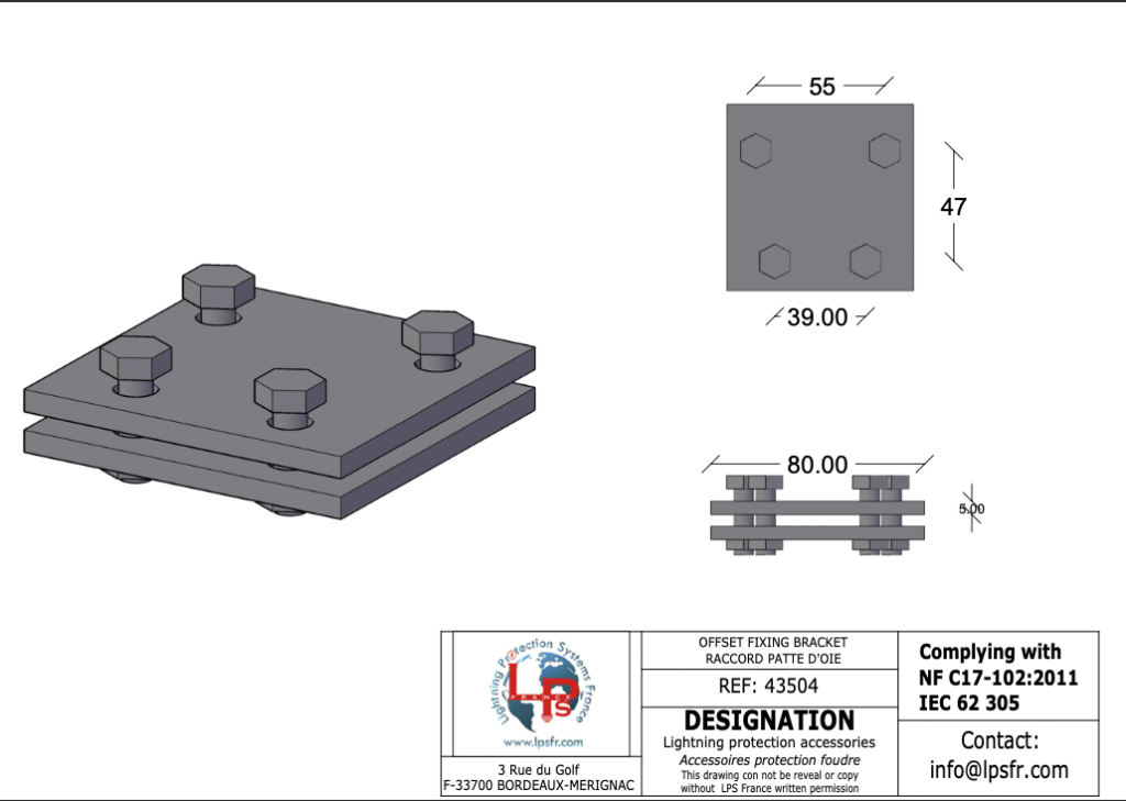 Crow's foot outlet connection - Lightning Protection Systems France ...