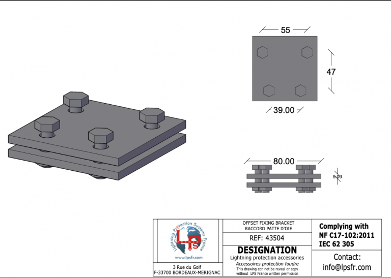 Crow's foot outlet connection - Lightning Protection Systems France ...